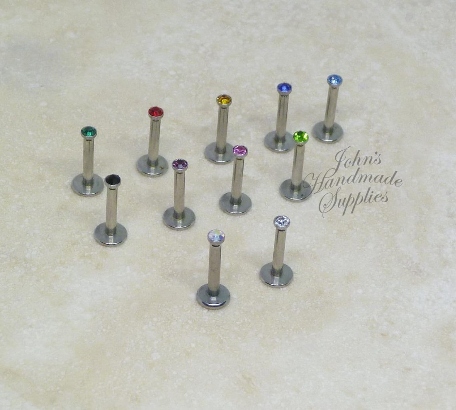 16g 5/16 8mm 2mm Crystal Stud Labret Lip Ring Stud - Etsy