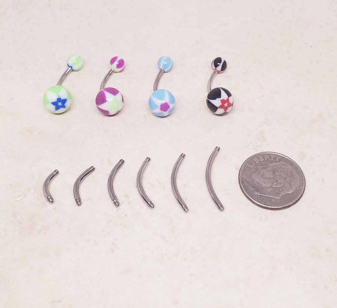 14G Custom Size Short Long Belly Button Rings/navel Jewelry/belly ...