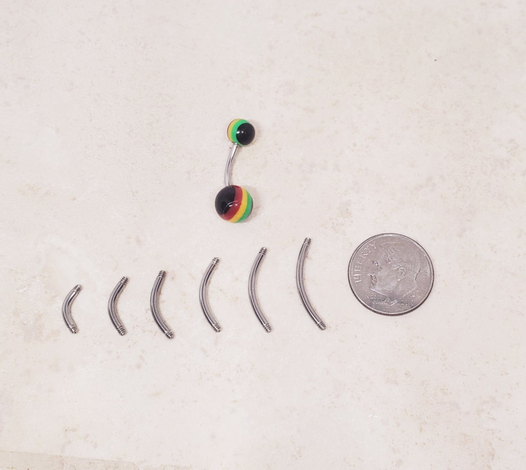 14G Personalized Size Short Long Belly Button Rings/navel Jewelry/belly ...