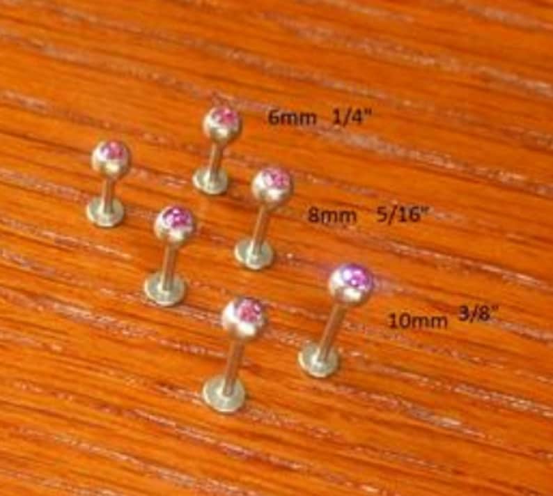 6mm 8mm 10mm 16G Steel Labret Lip Rings Tragus Cartilage Rook | Etsy