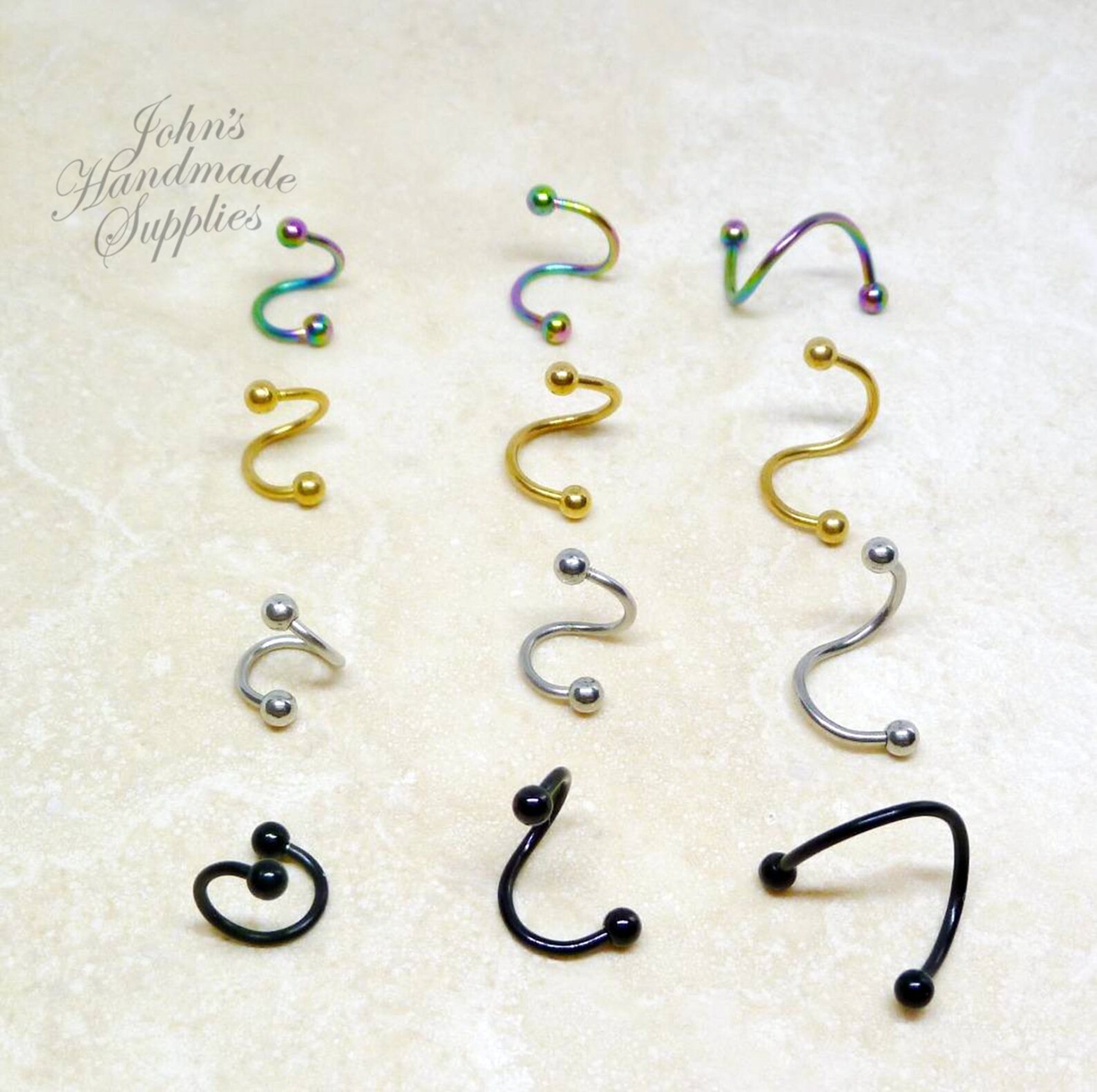 16G Surgical Steel Silver Black Gold Rainbow Labret Lip Rings - Etsy