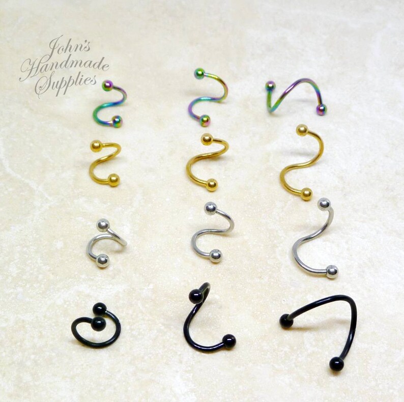 16G Surgical Steel Silver Black Gold Rainbow Labret Lip Rings - Etsy