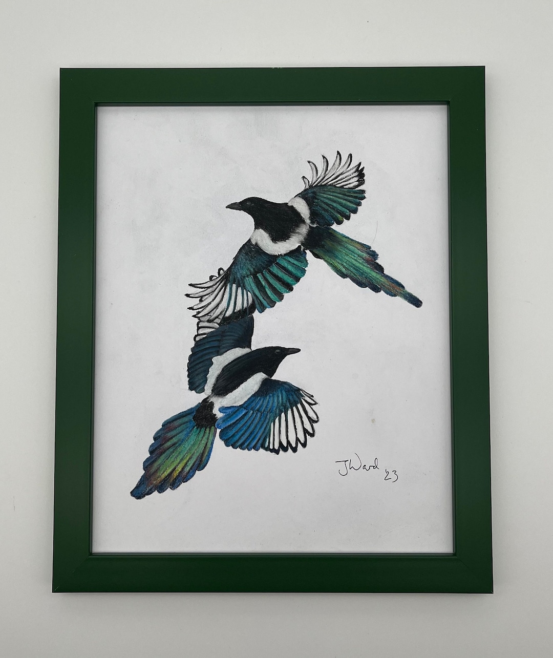 Iridescent Magpies Original Drawing - Etsy UK