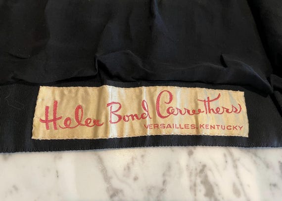 1950s Helen Bond Carruthers rare black appliqué cardi… - Gem