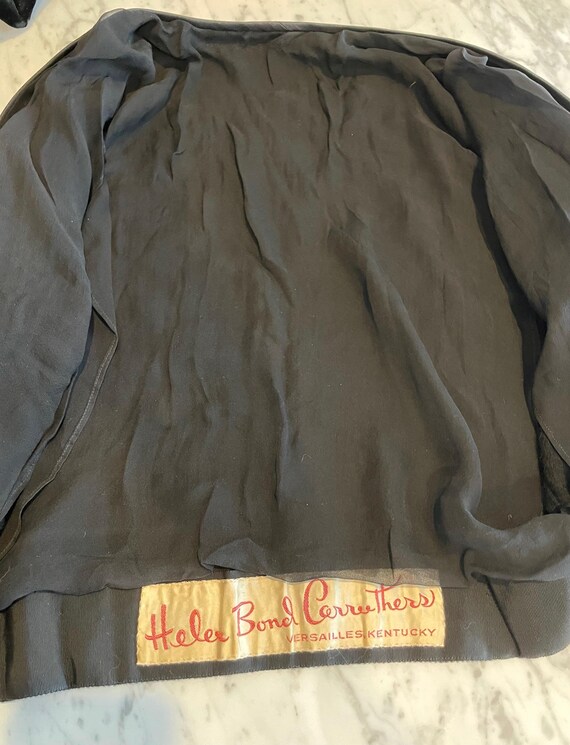 1950s Helen Bond Carruthers rare black appliqué cardi… - Gem