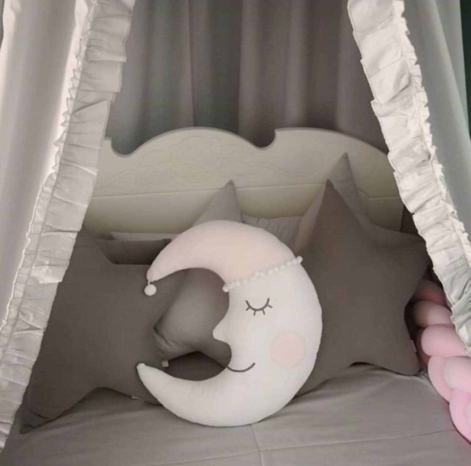 Moon Pillow Moon Cushion Crescent Moon Pillow Nursery Decor | Etsy