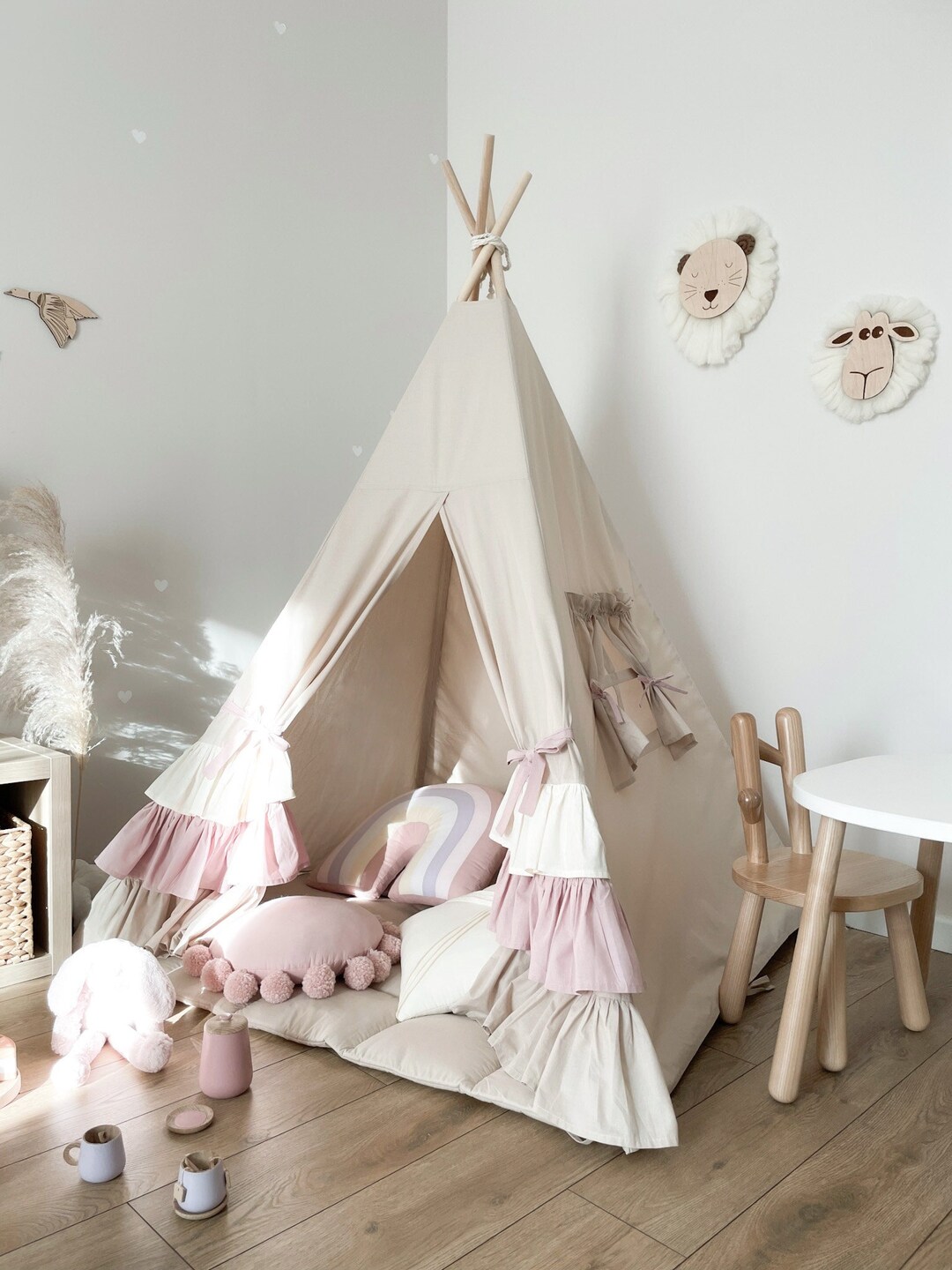 Teepee heart Kids Tipi Indian Tee Pee Childrens Teepee - Etsy