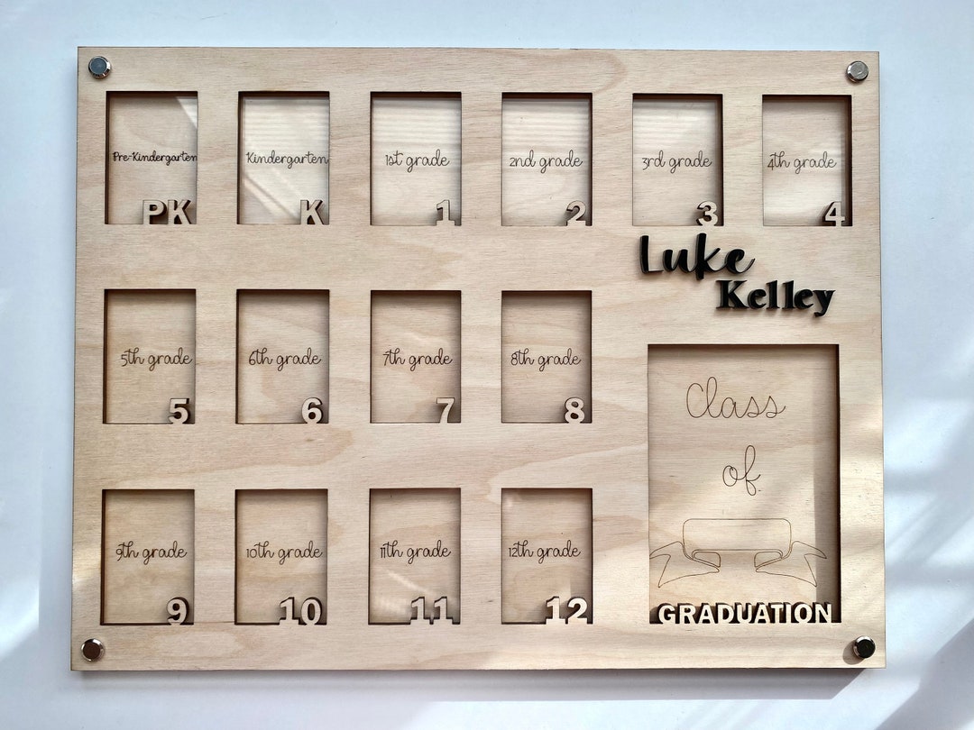 School Photo Frame, School Years Photo Frame, PK-12 Frame, Horizontal ...