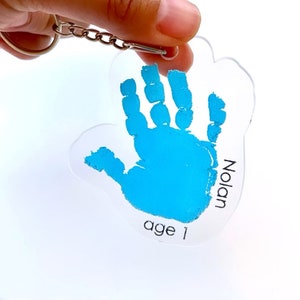 Handprint Keychain, Kids Handprint Keychain, Custom Handprint Keychain ...