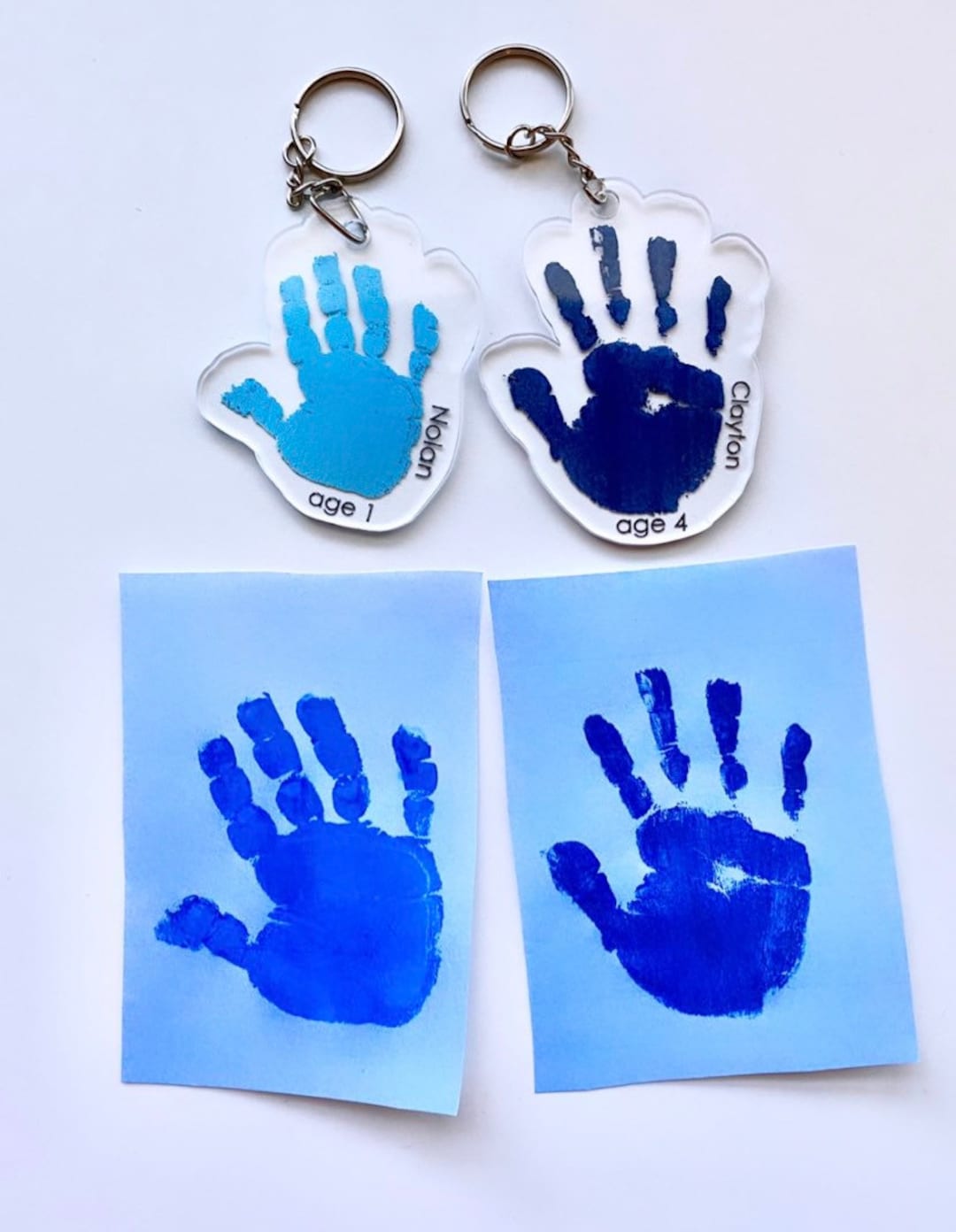 Handprint Keychain, Kids Handprint Keychain, Custom Handprint Keychain ...