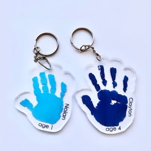 Handprint Keychain, Kids Handprint Keychain, Custom Handprint Keychain ...