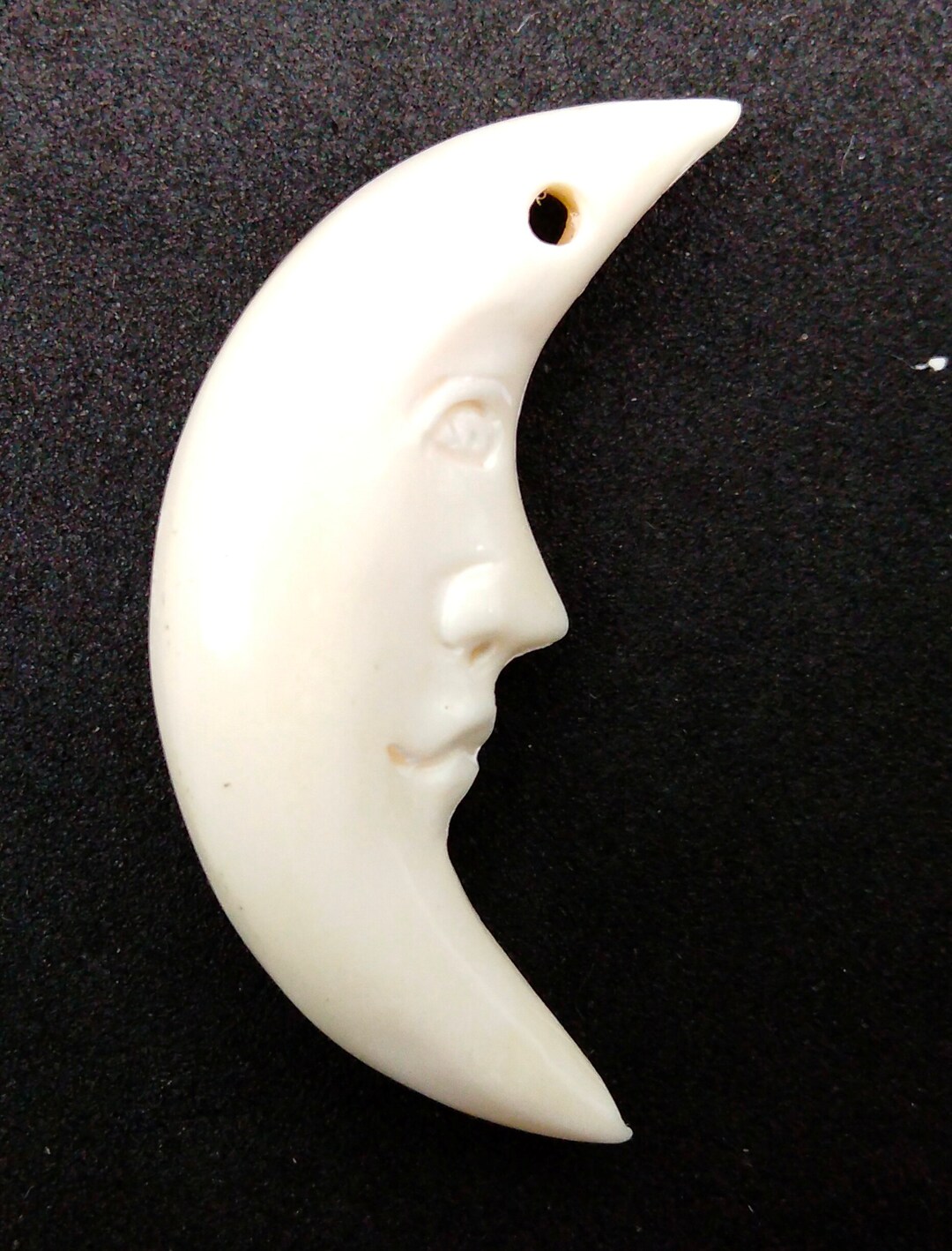Crescent Moon Face, Crescent Moon Face Bone Carving, Double Sided Face ...