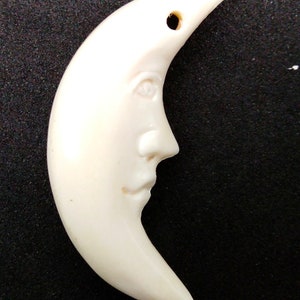 Crescent Moon Face, Crescent Moon Face Bone Carving, Double Sided Face ...