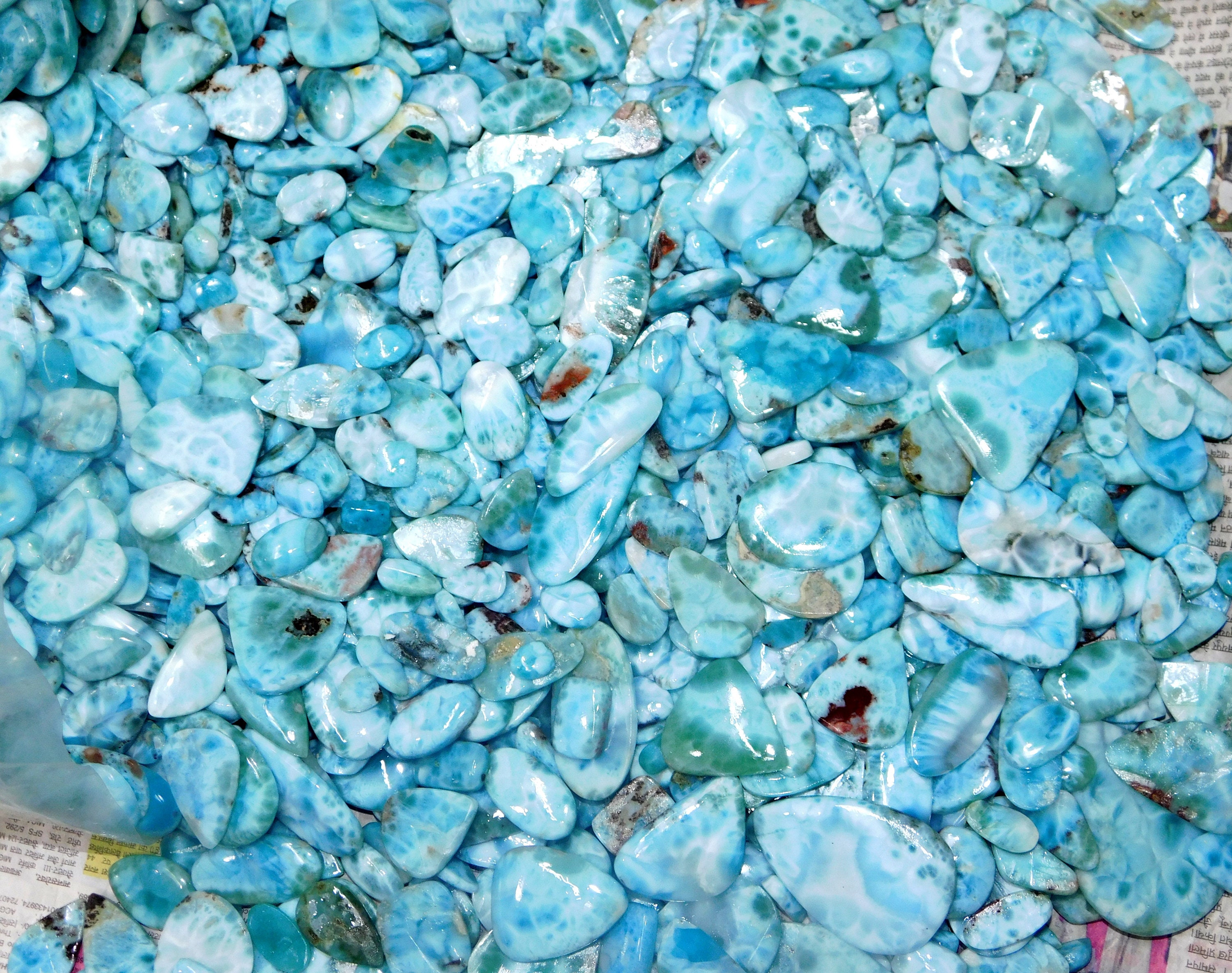 Caribbean Larimar Stone Sky Blue Larimar Cabochon Natural | Etsy