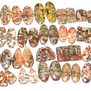 Leopard Skin Jasper Pair Mix Shape Cabochon, Leopard Skin Jasper Loose ...