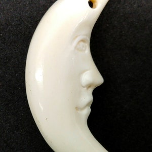 Crescent Moon Face, Crescent Moon Face Bone Carving, Double Sided Face ...