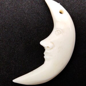 Crescent Moon Face, Crescent Moon Face Bone Carving, Double Sided Face ...