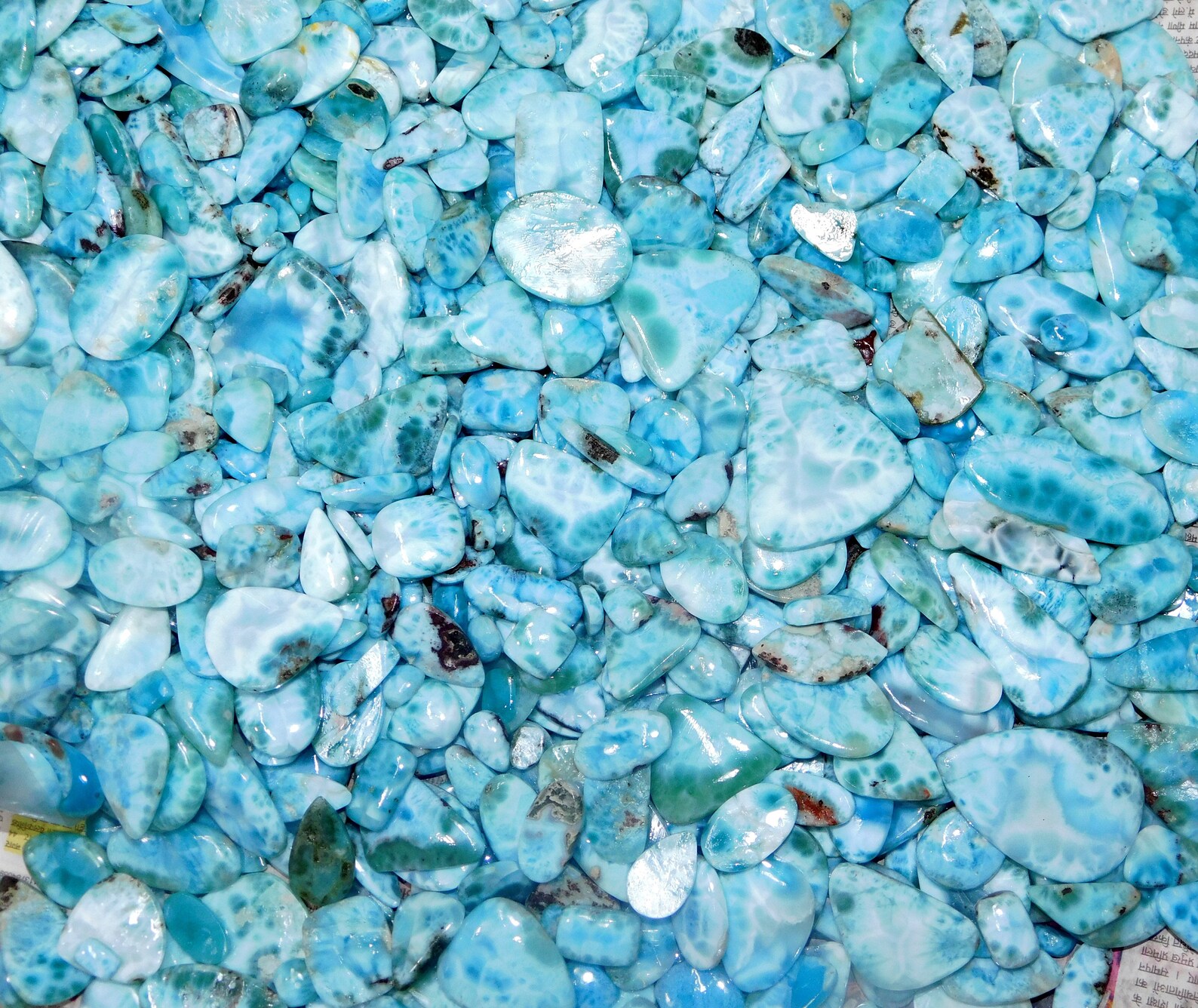 Caribbean Larimar Stone Sky Blue Larimar Cabochon Natural - Etsy