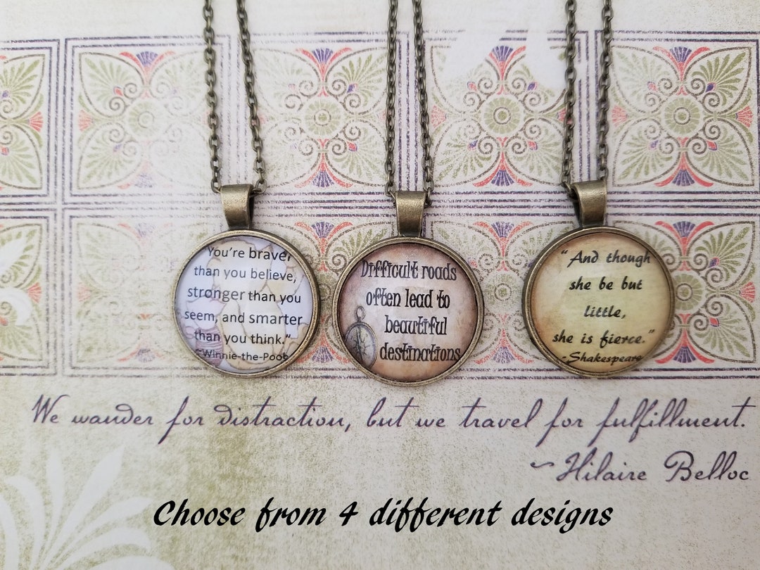 Book Quote Pendant Necklaces - Etsy