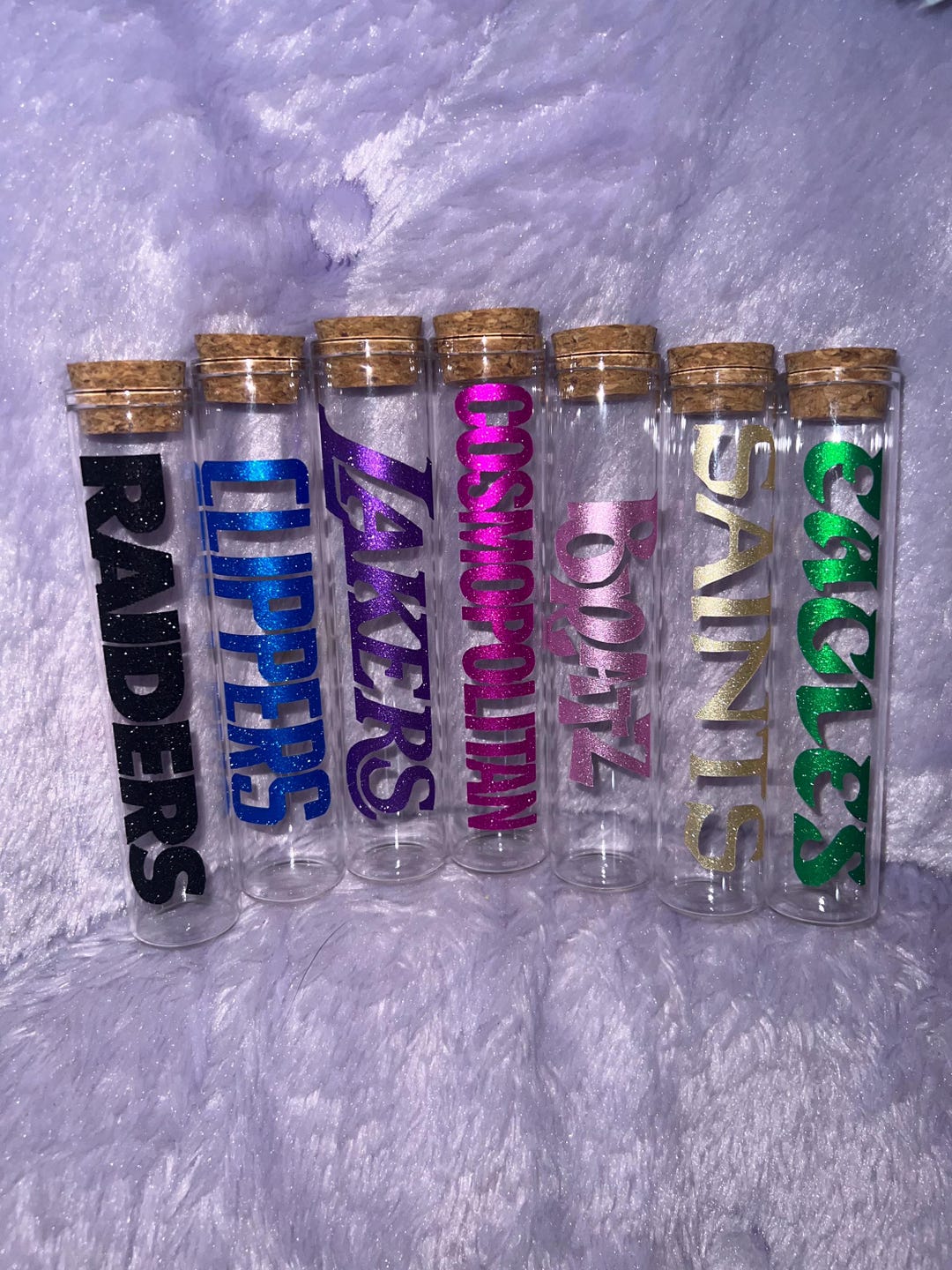 Glitter Logo Wide Mouth Cork Top, Glass Doob Tubes - Etsy