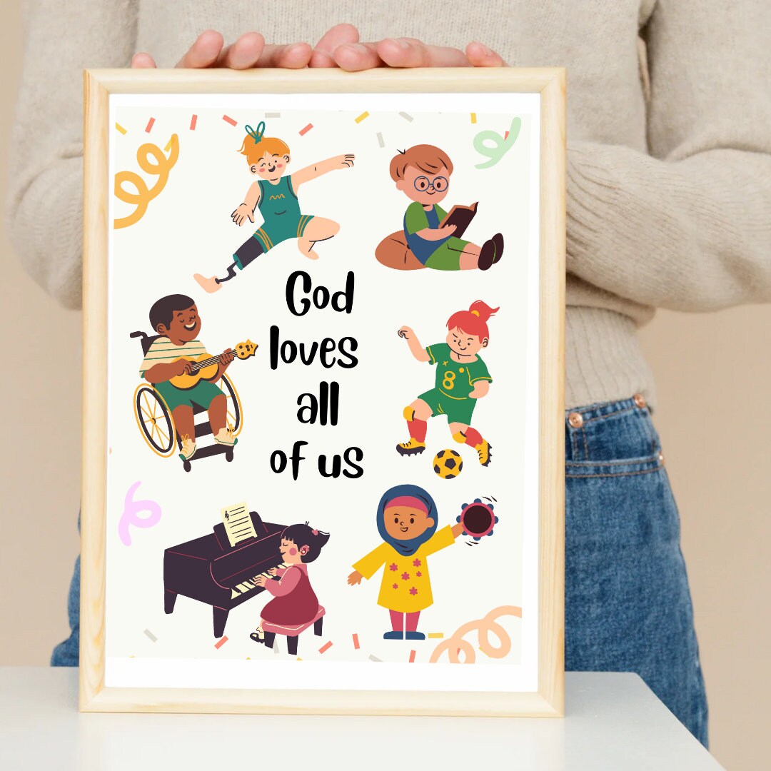 Inclusive Children's Poster: God Loves All of Us (digital Download) - Etsy