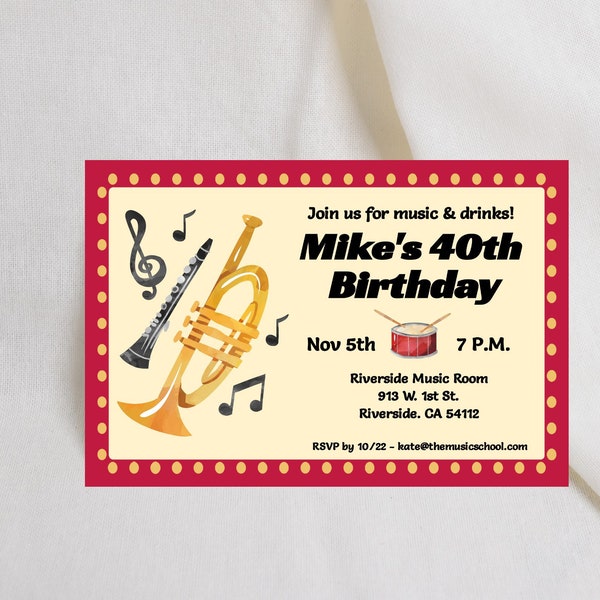 Piano Theme Birthday Party Invitation - Etsy