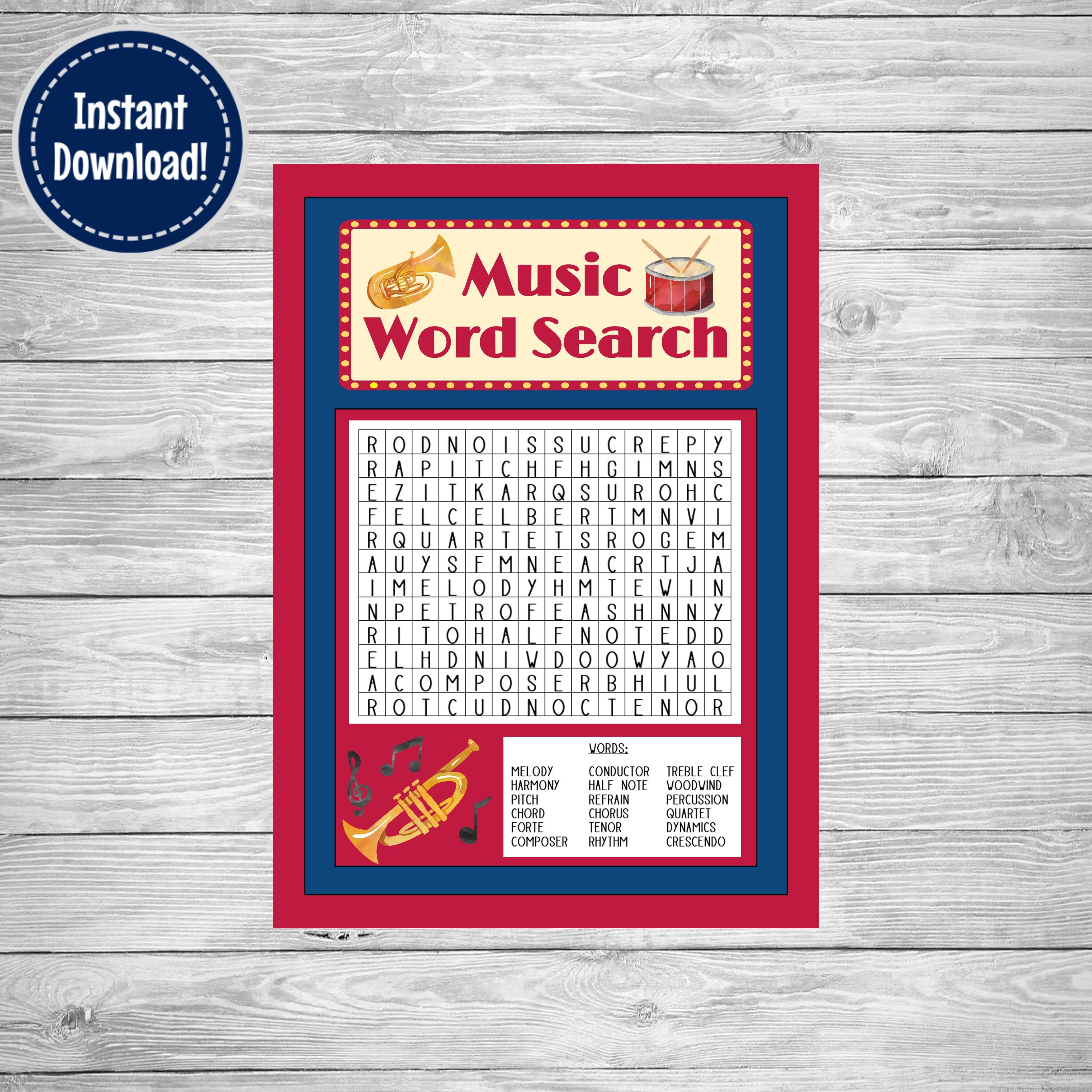 Music Puzzle Games Printable 3-PK Music Scattegories Music - Etsy