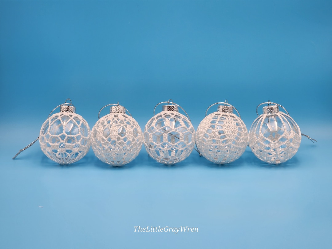 Crochet Lace Ornaments - Set of 5 Christmas Baubles - Etsy