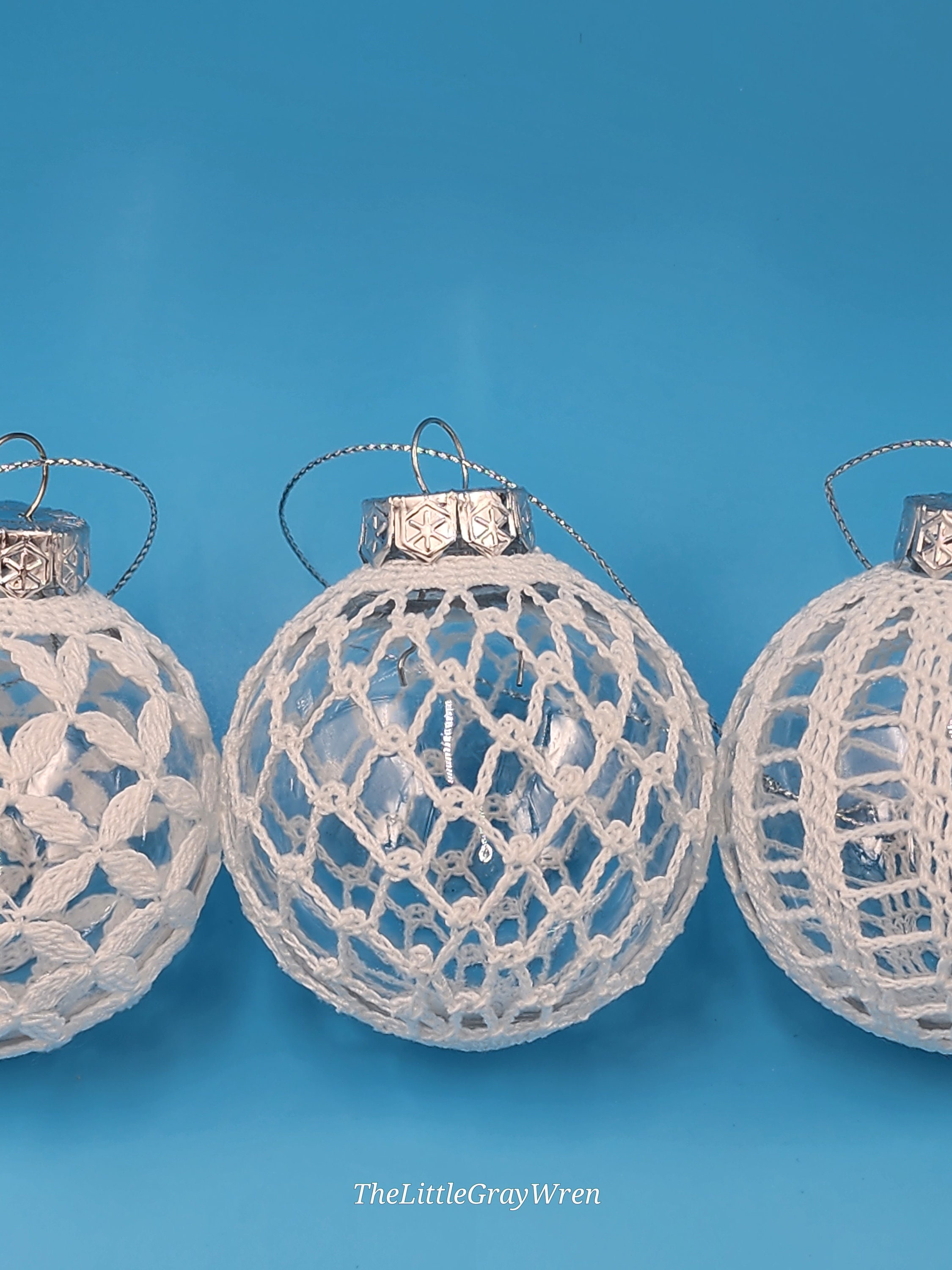 Crochet Ball Decorations – Set of 6 Lace Ball Ornaments – Christmas ...