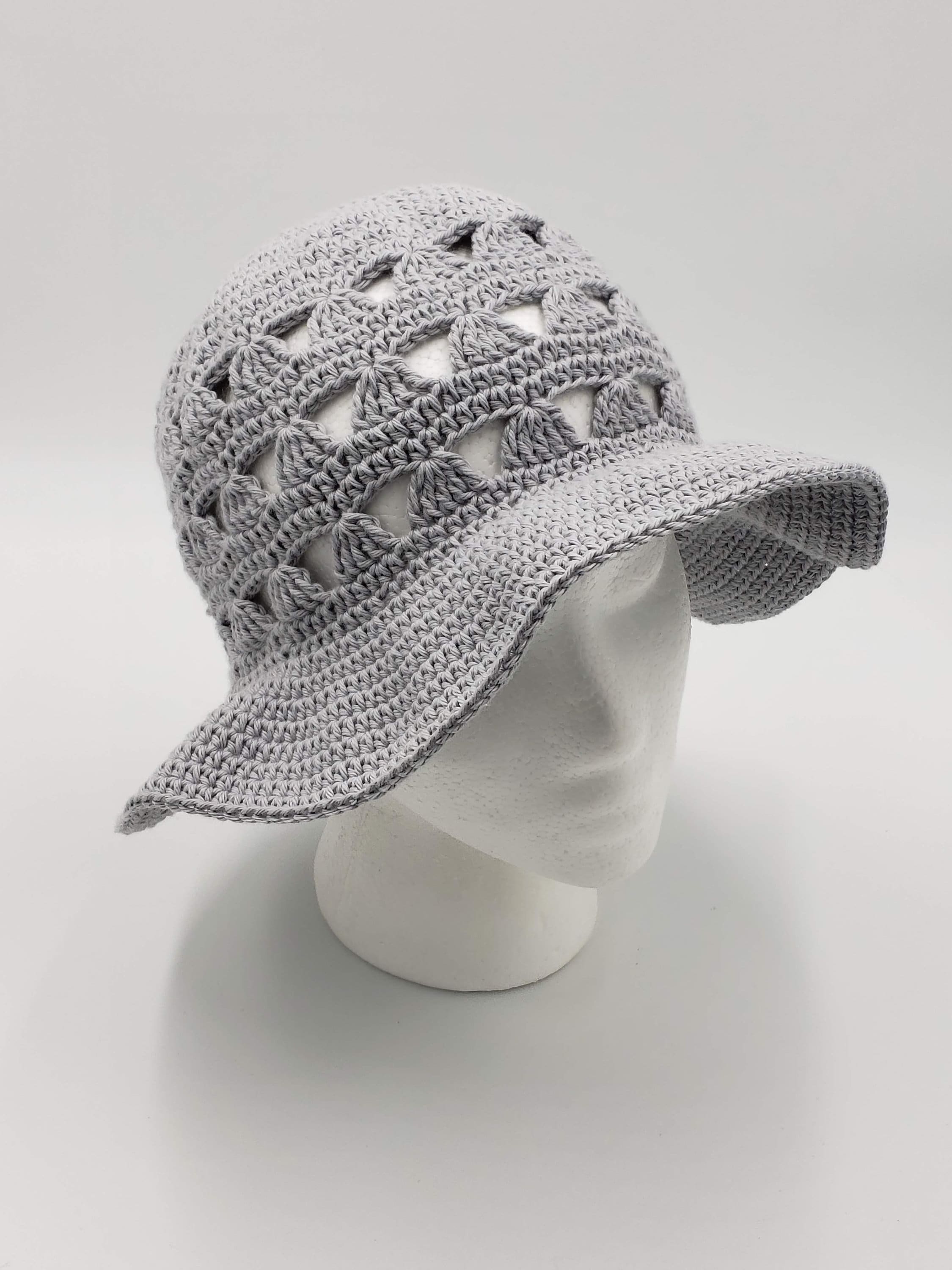 Summer Sun Hat - Cotton Brimmed Crochet Beach Hat - Etsy