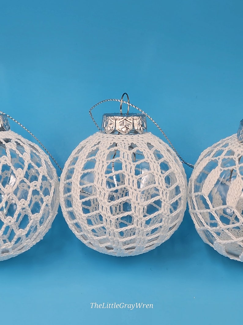 Crochet Ball Decorations – Set of 6 Lace Ball Ornaments – Christmas ...