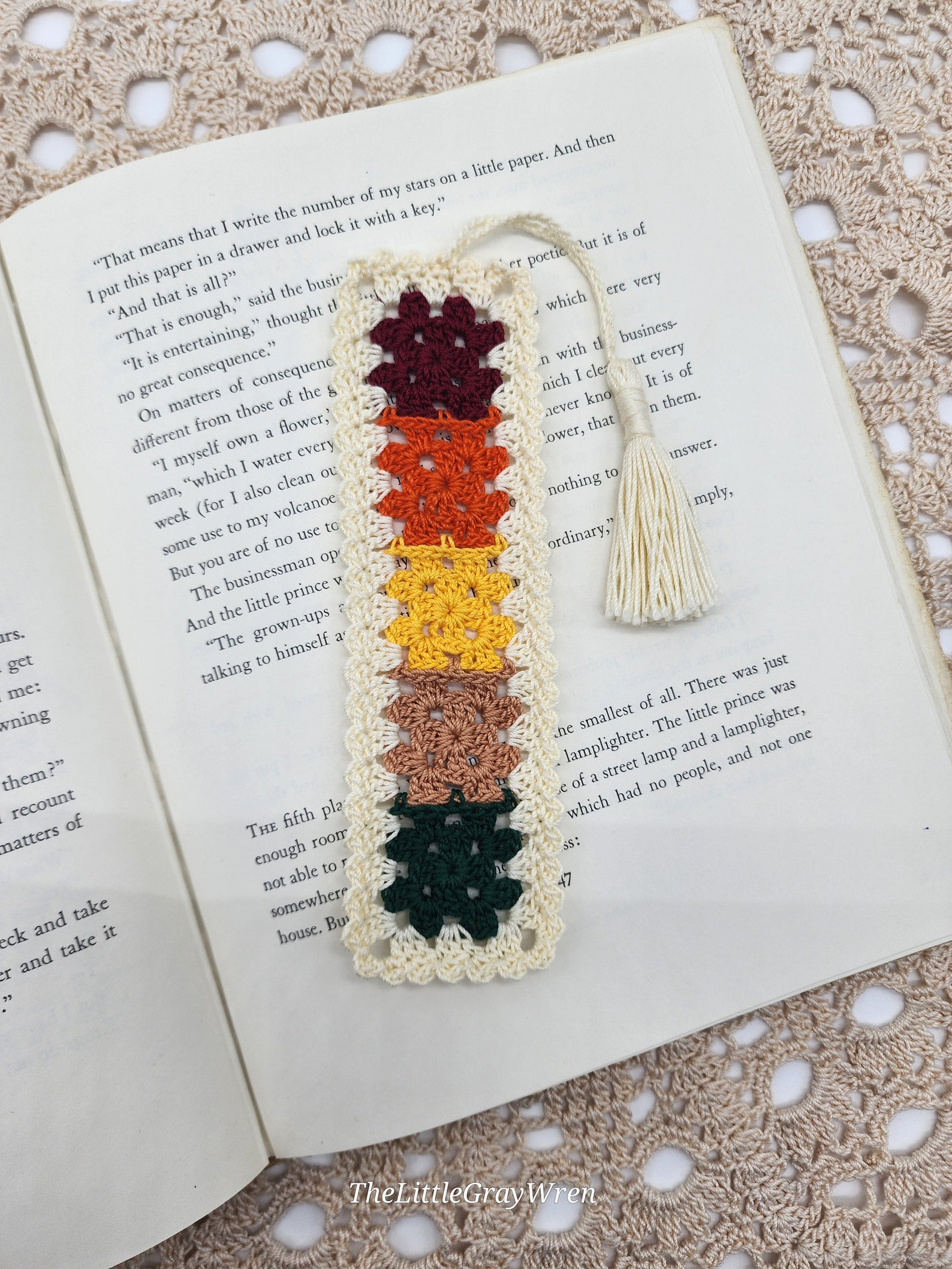Bookmark - Small Granny Square Crochet Lace Bookmark - Etsy