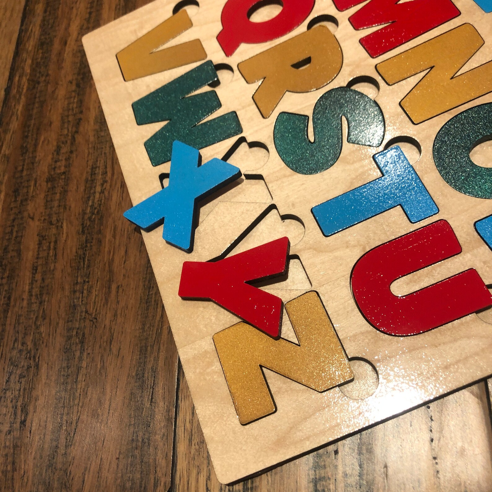 Customizable Wooden Alphabet Puzzle, Montessori Toy - Etsy