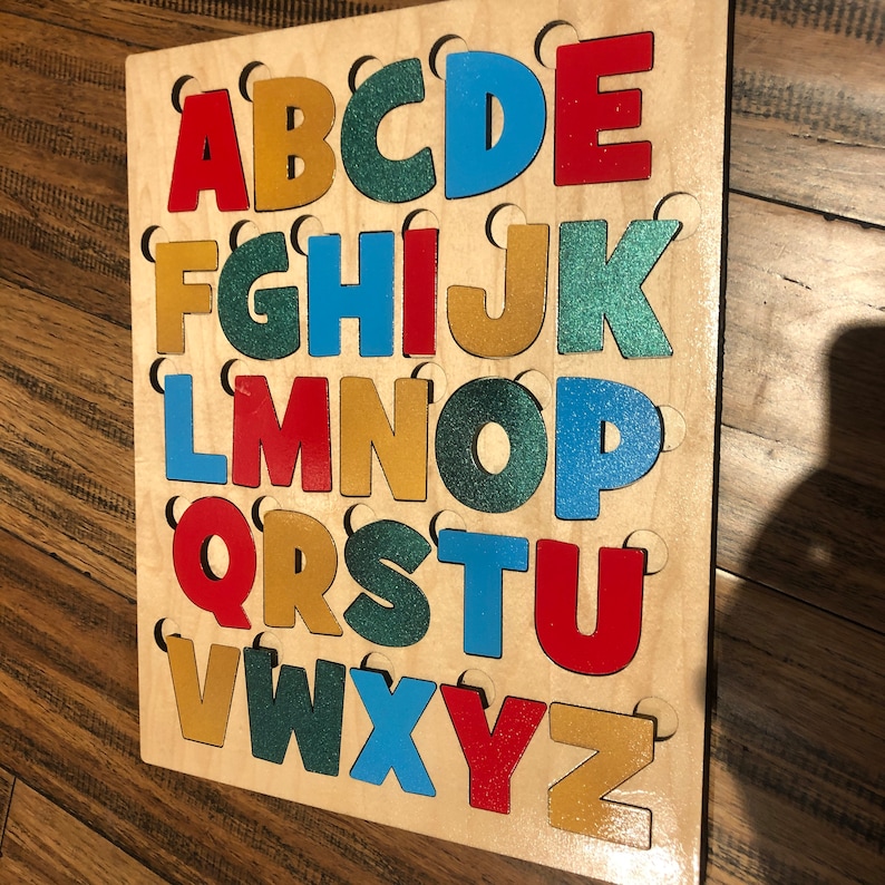 Customizable Wooden Alphabet Puzzle, Montessori Toy - Etsy