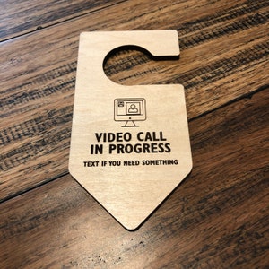 Work From Home Door Hanger Signs | Do Not Disturb | Video Call in ...