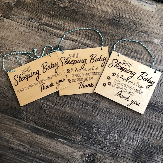 Sleeping Baby Door Bell Sign | Etsy
