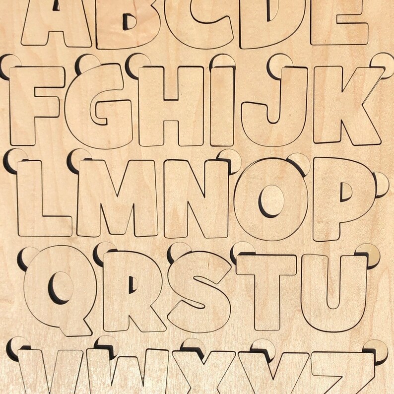 Customizable Wooden Alphabet Puzzle, Montessori Toy - Etsy