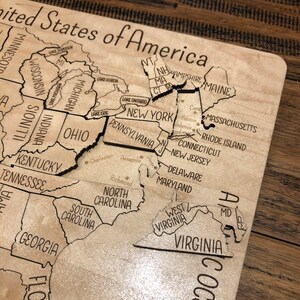 United States of America Wood Puzzle With State Capitals | Kids Map ...