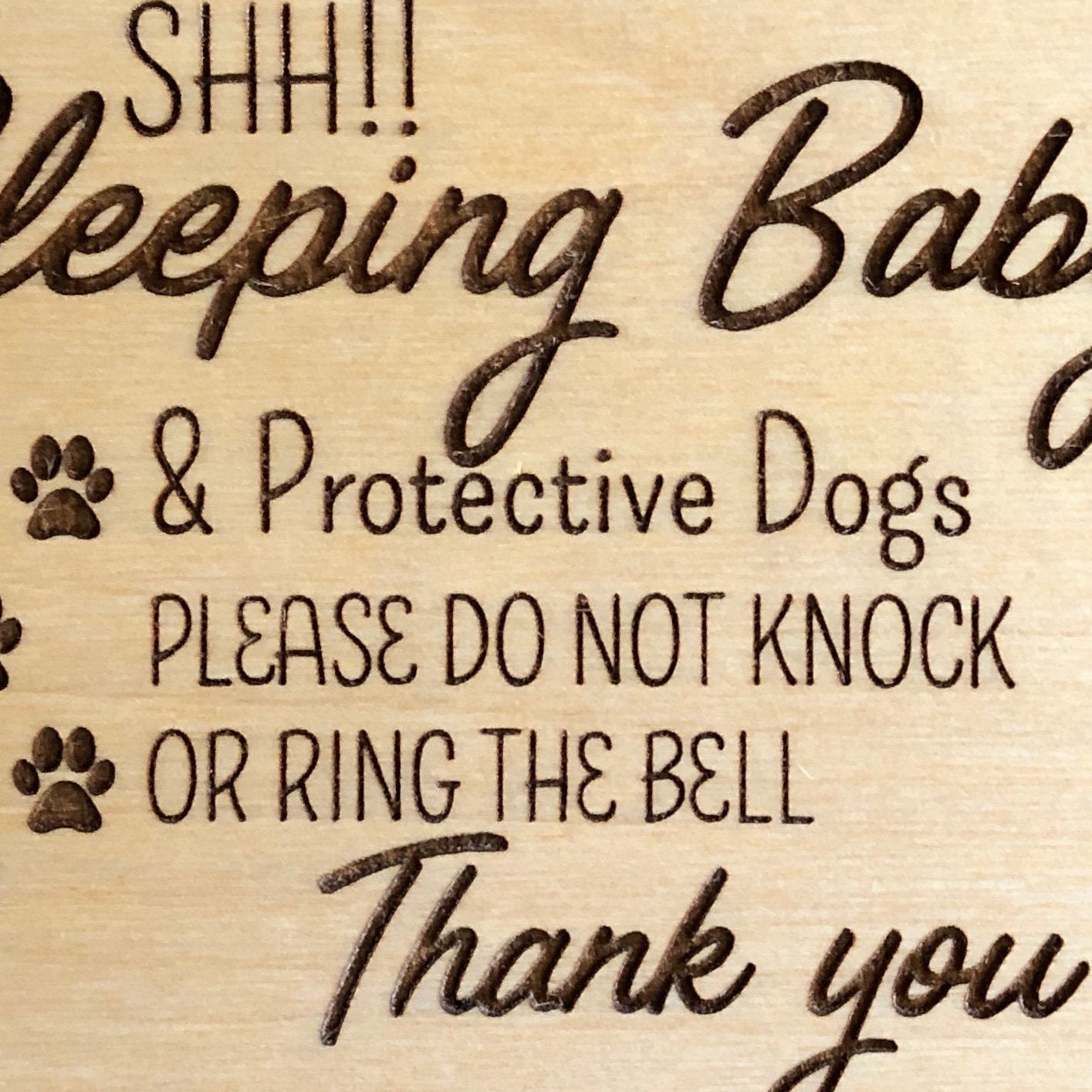 Sleeping Baby Door Bell Sign - Etsy