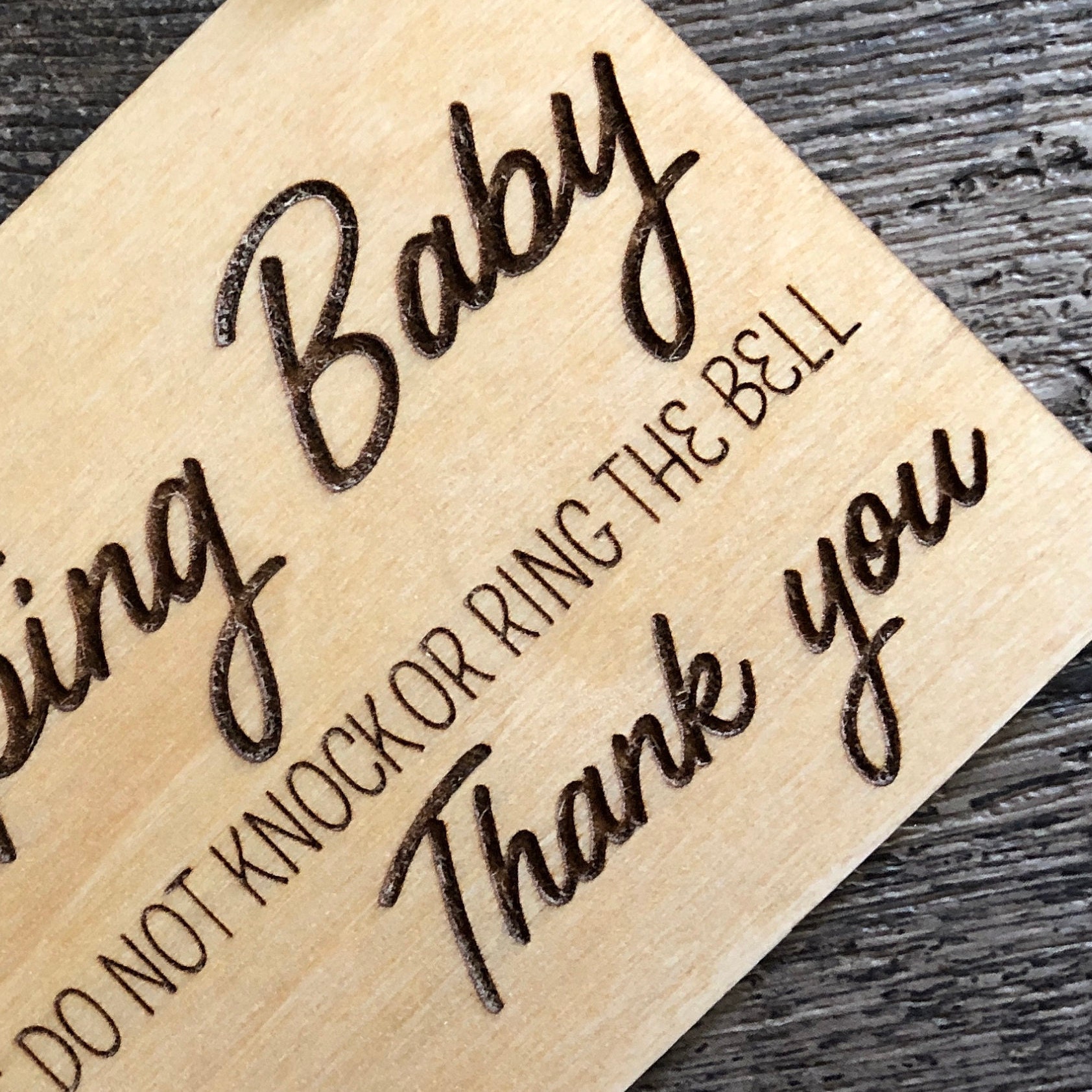 Sleeping Baby Door Bell Sign - Etsy