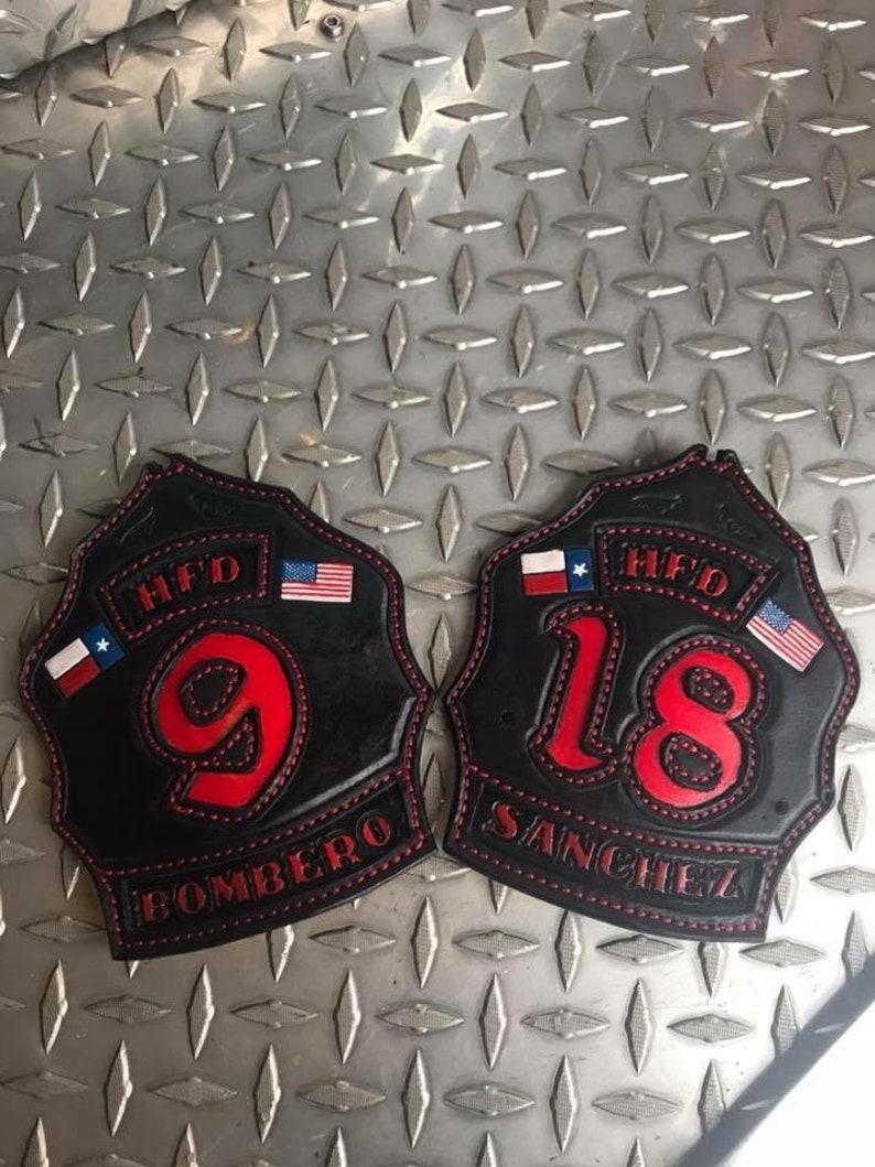 Custom Leather Fire Helmet Shield - Etsy