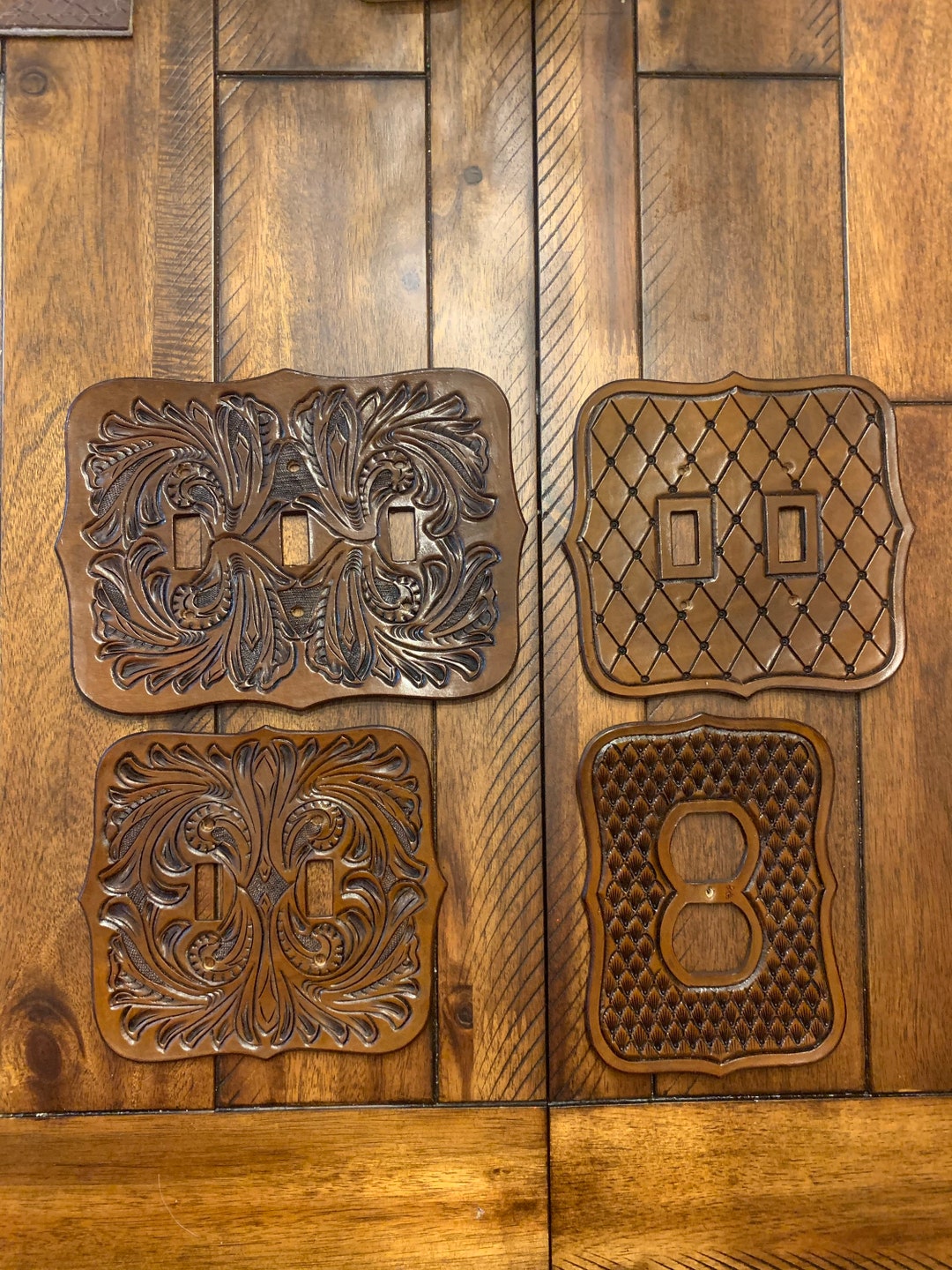 Handmade Custom Leather Light Switch / Outlet Cover - Etsy