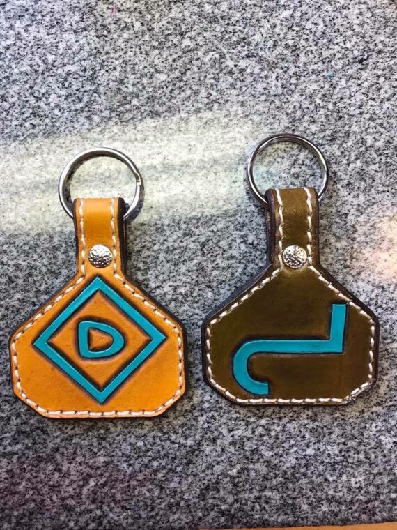 Custom Leather Keychain | Etsy
