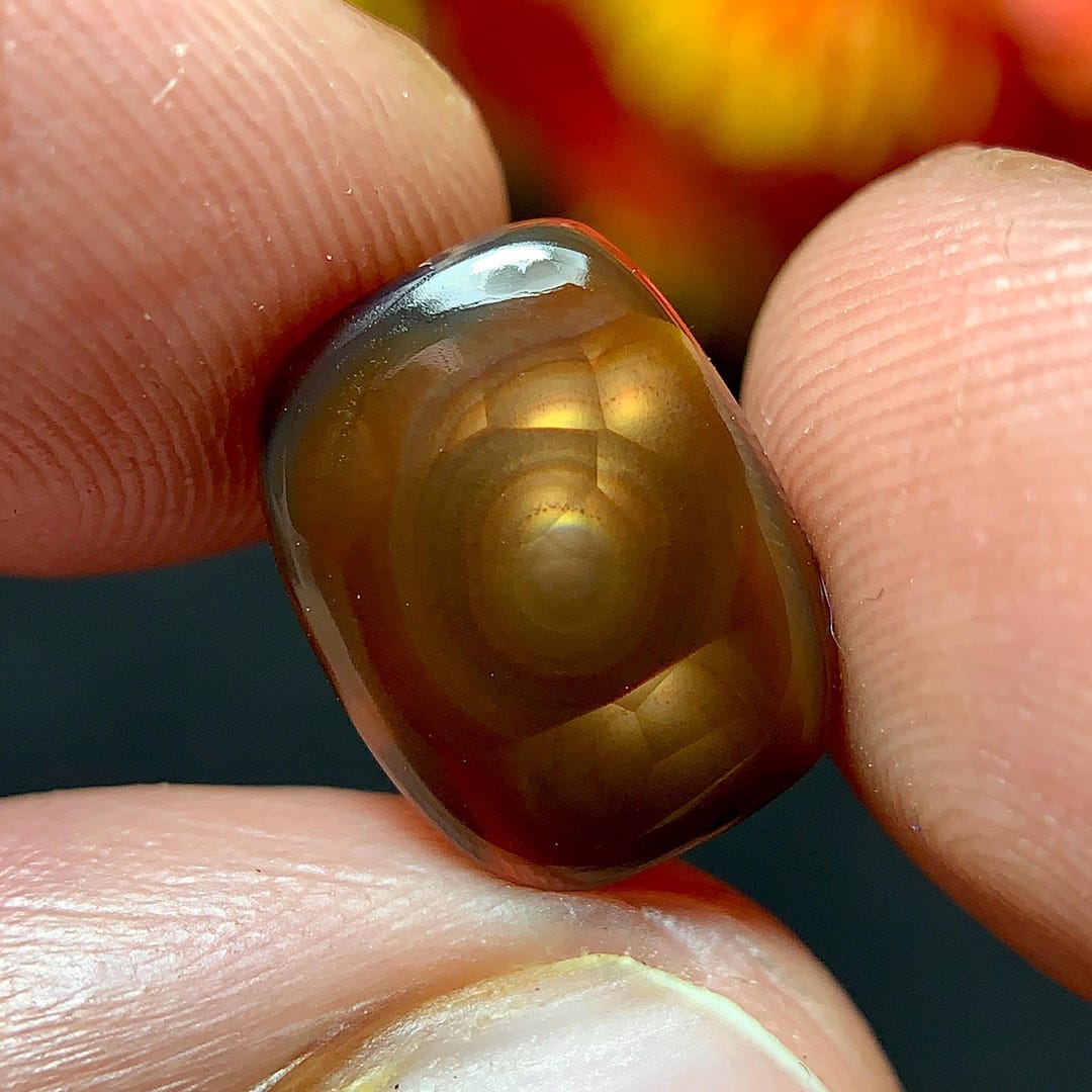 Natural Fire Agate Cabochon - 11.5x8.7x4.3 MM • 4.11 Carat - Rare ...