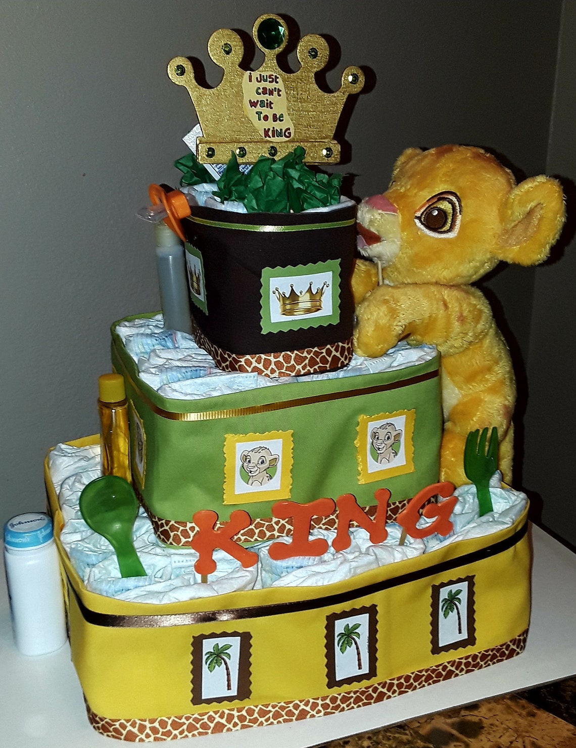 Lion King Diaper Cake Baby Simba Diaper Cake Zoo Animal - Etsy