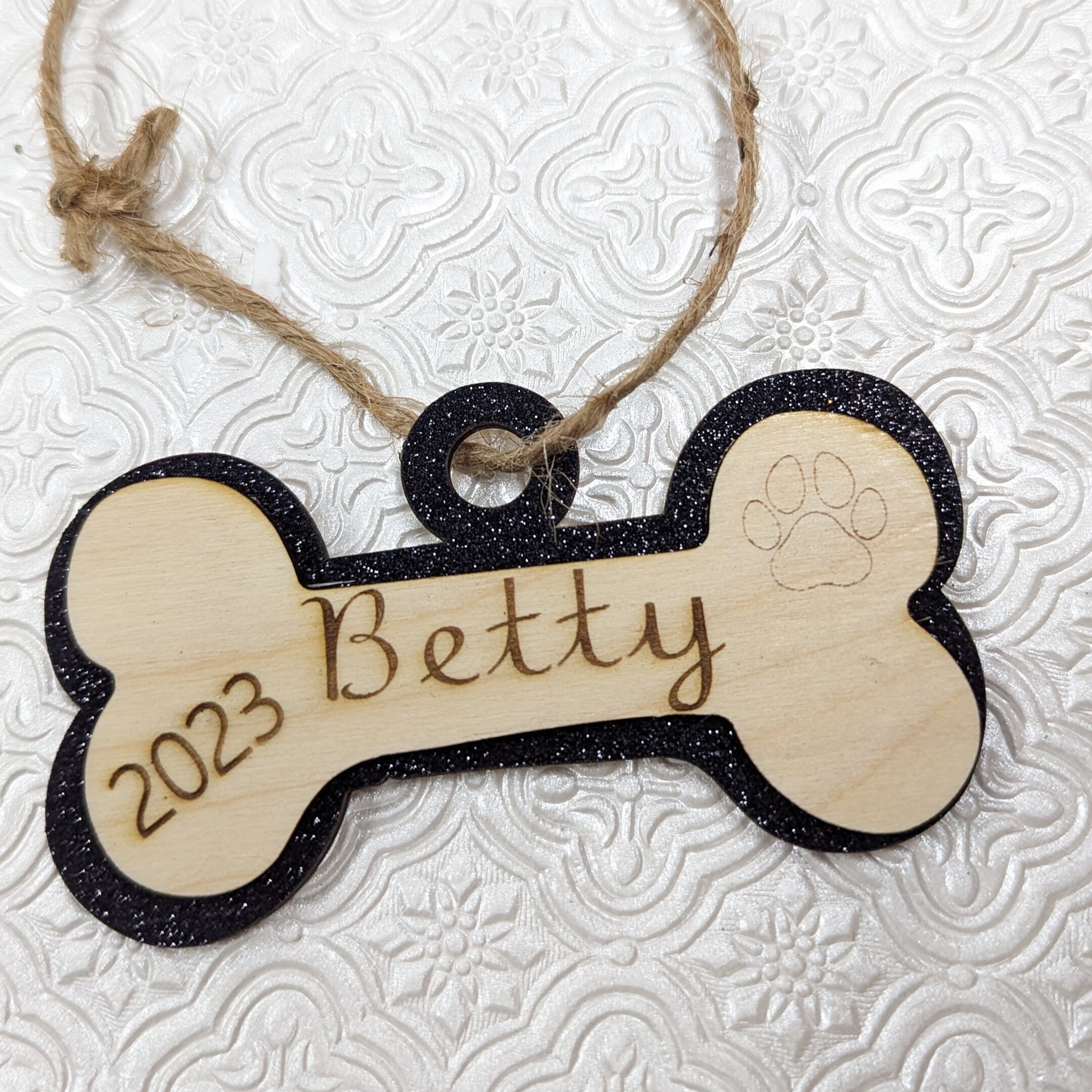 Dog Bone Ornament. Custom Dog Name Christmas Ornament. Christmas ...