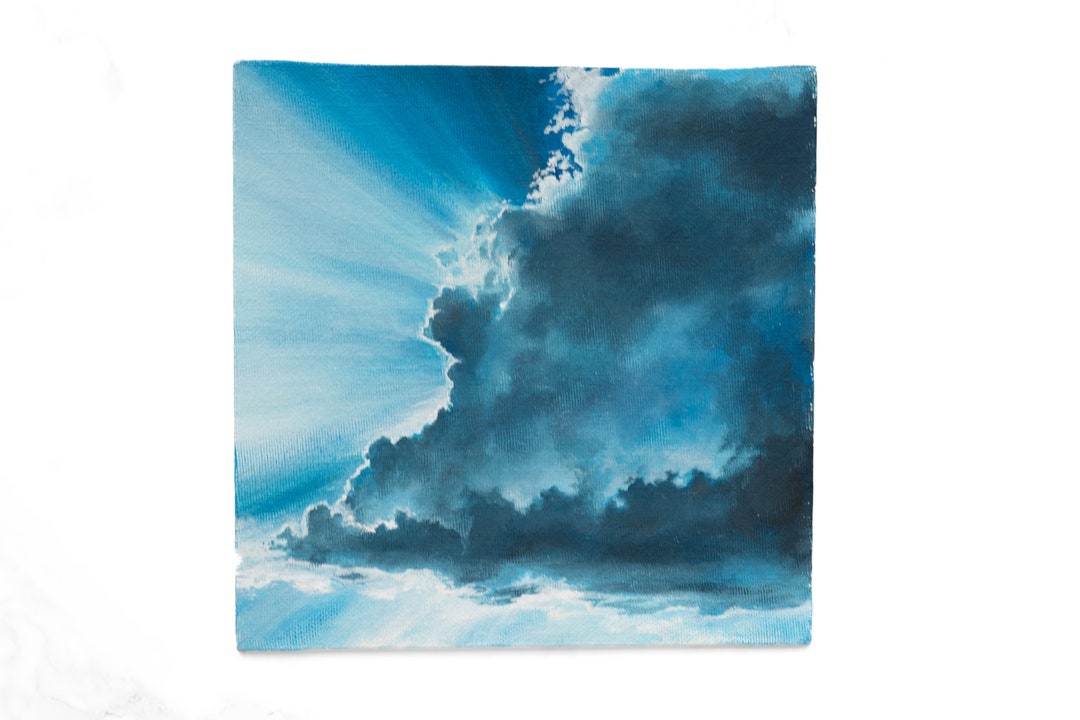 Realistic Original Cloud Landscape Painting in Acrylics - Etsy