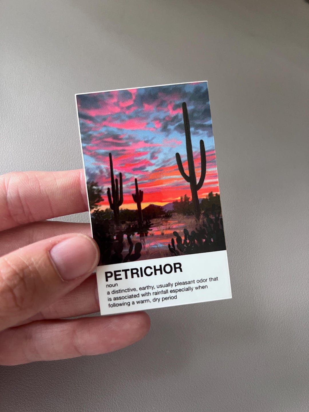 Petrichor Saguaro Sticker AZ Monsoon Art - Etsy