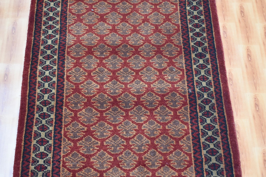 2x3 Wool Rust Color Hand Knotted Rug, Handmade Copper Color Rug, Decor ...