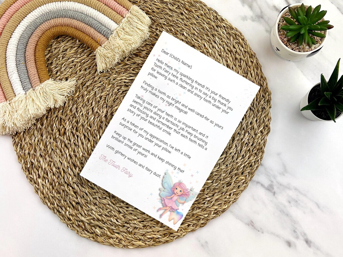 Editable Tooth Fairy Letter - Pink Tooth Fairy Printables - Tooth Fairy ...